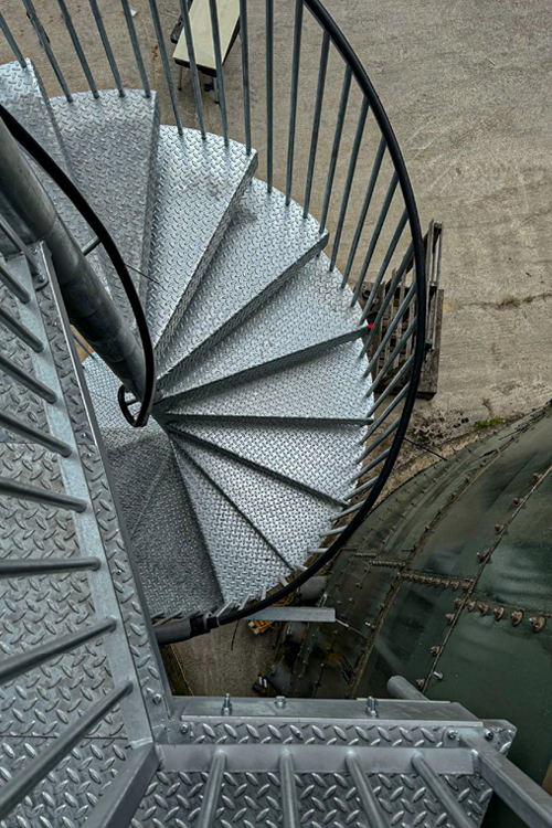 Spiral Staircase In-between Two Silo B&B's