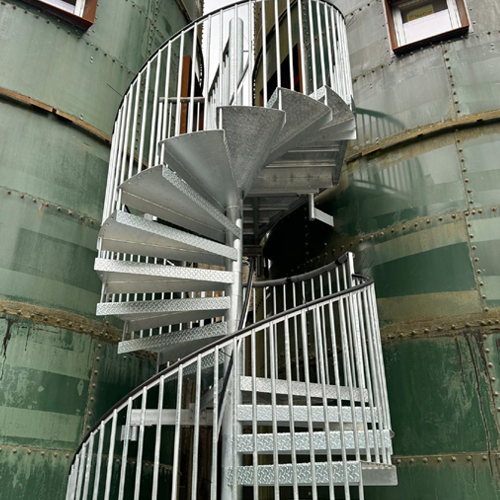 Spiral Staircase In-between Two Silo B&B's