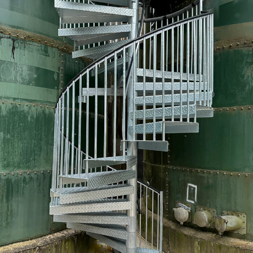 Spiral Staircase In-between Two Silo B&B's